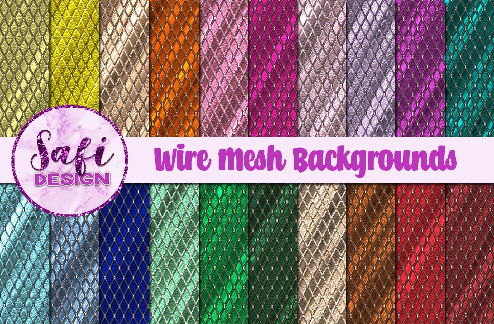 Wire Mesh Digital Paper Backgrounds