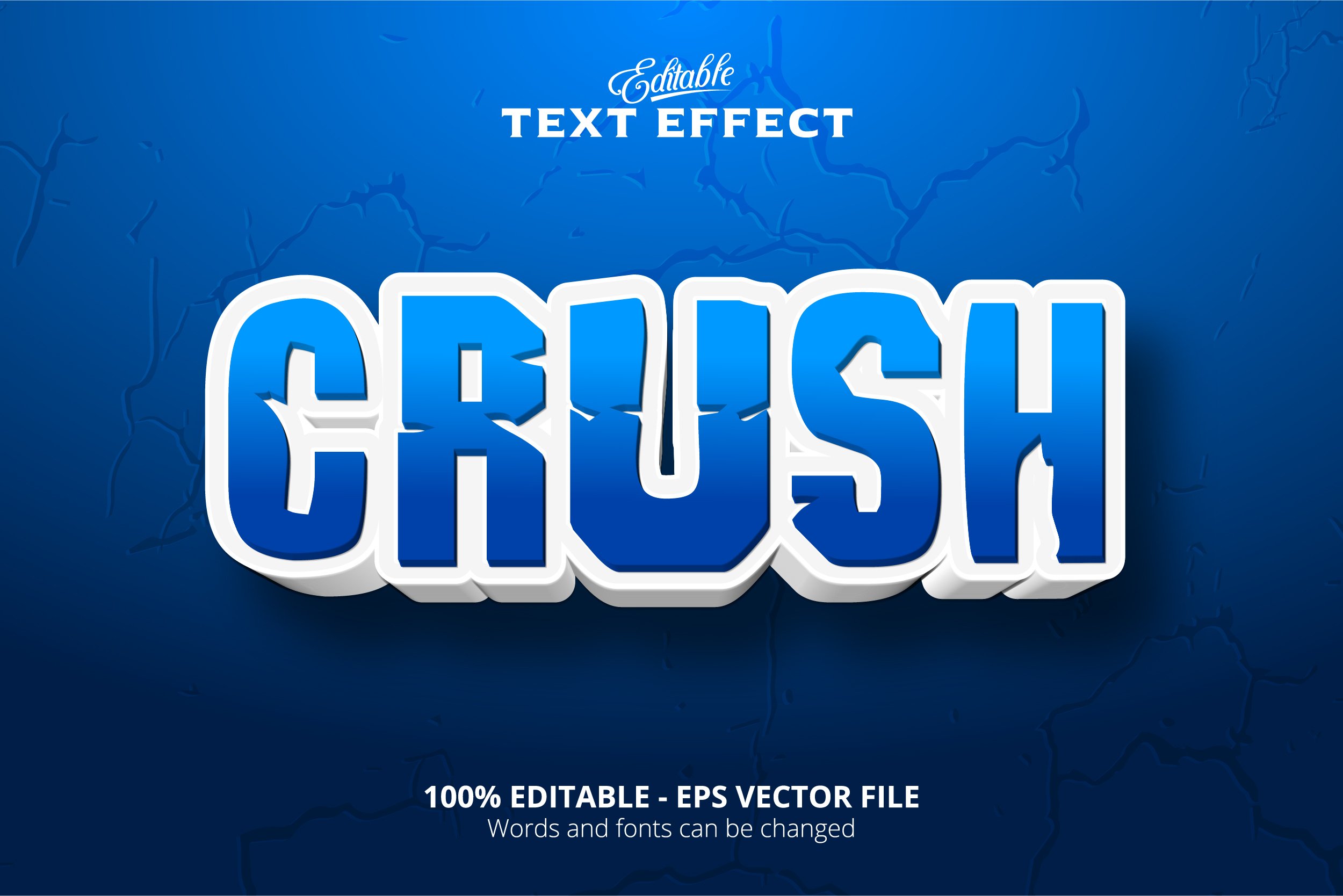 Crush text, cartoon style editable text effect (1315800) | Illustrator ...