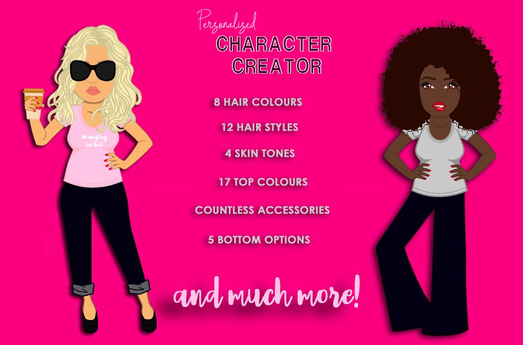 Personalised Character Creator | Avatar | Female Clip Art (361383 ...