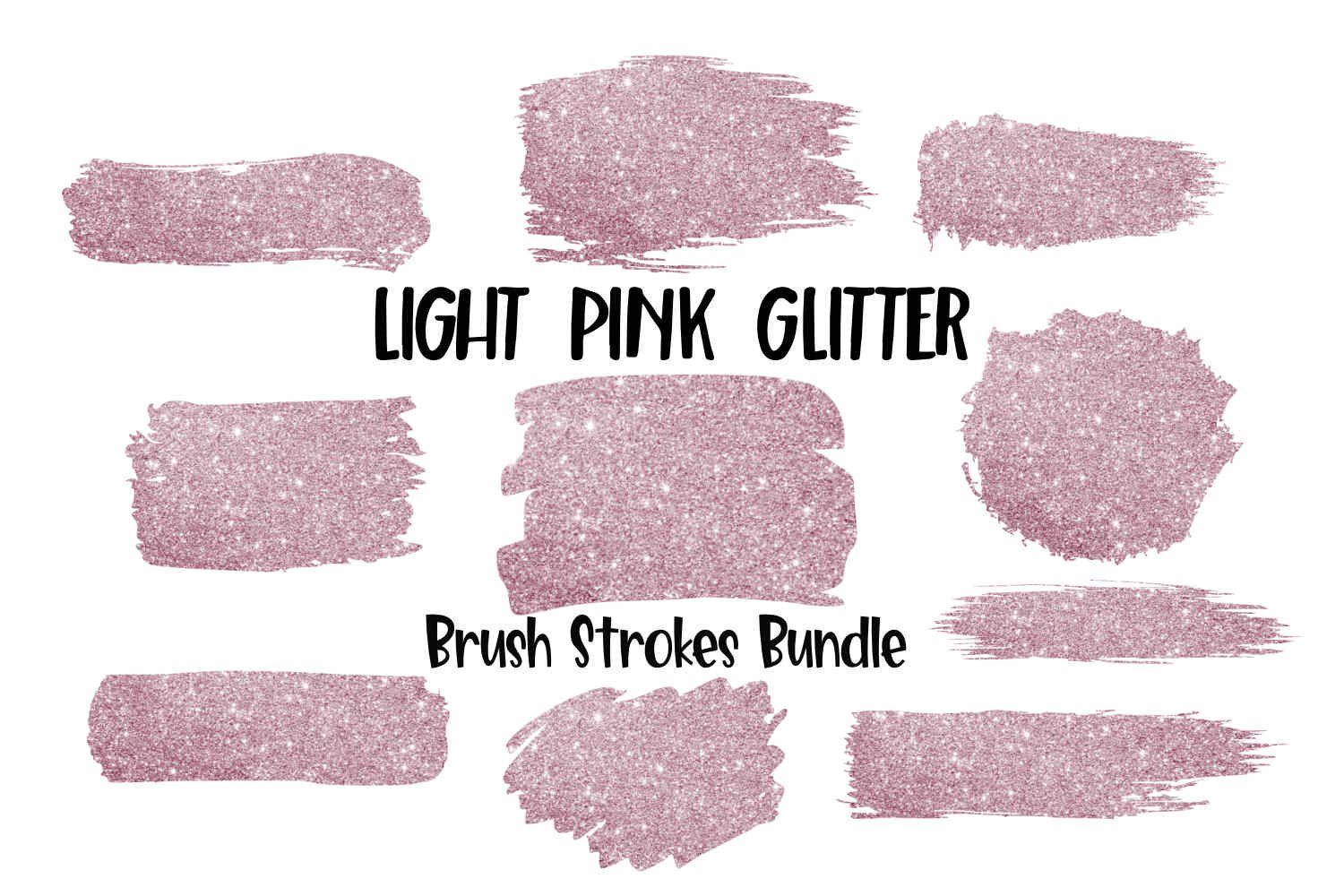 Light Pink Glitter Brush Strokes Background Bundle PNG (251858 ...