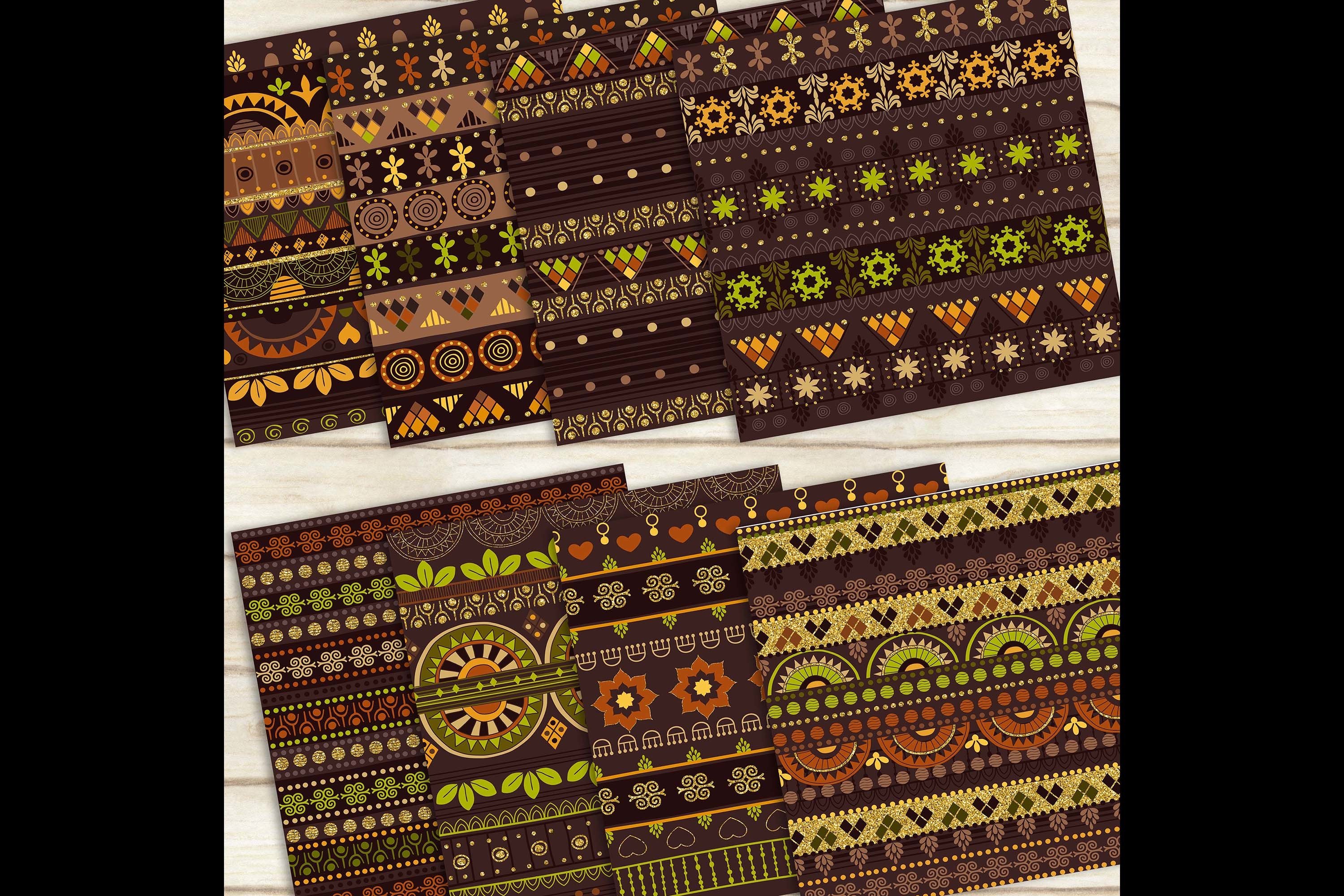 16 Seamless Mexico Tribal Digital Papers, Cinco de Mayo (134206 ...