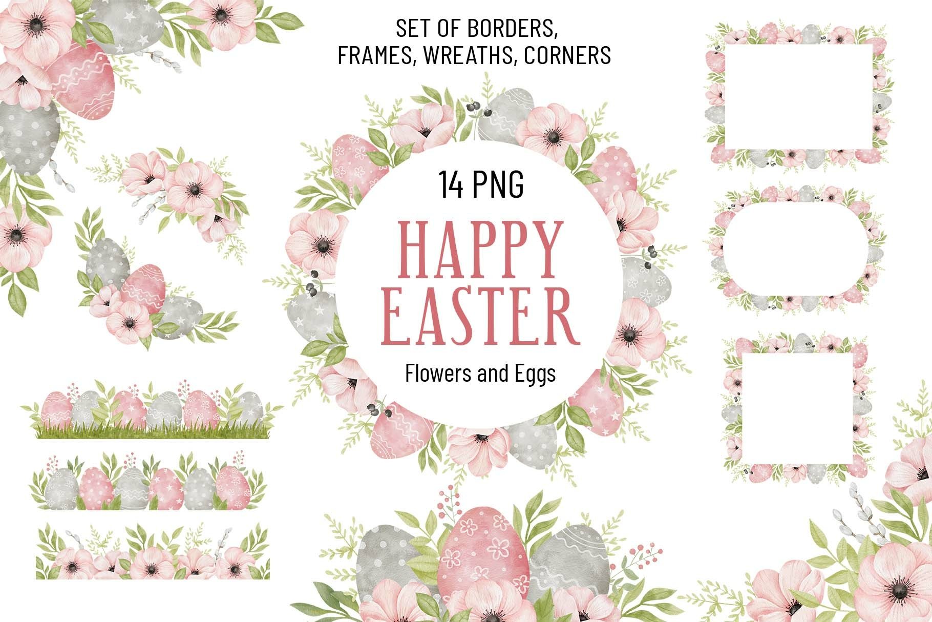 Easter Flower Border Clip Art