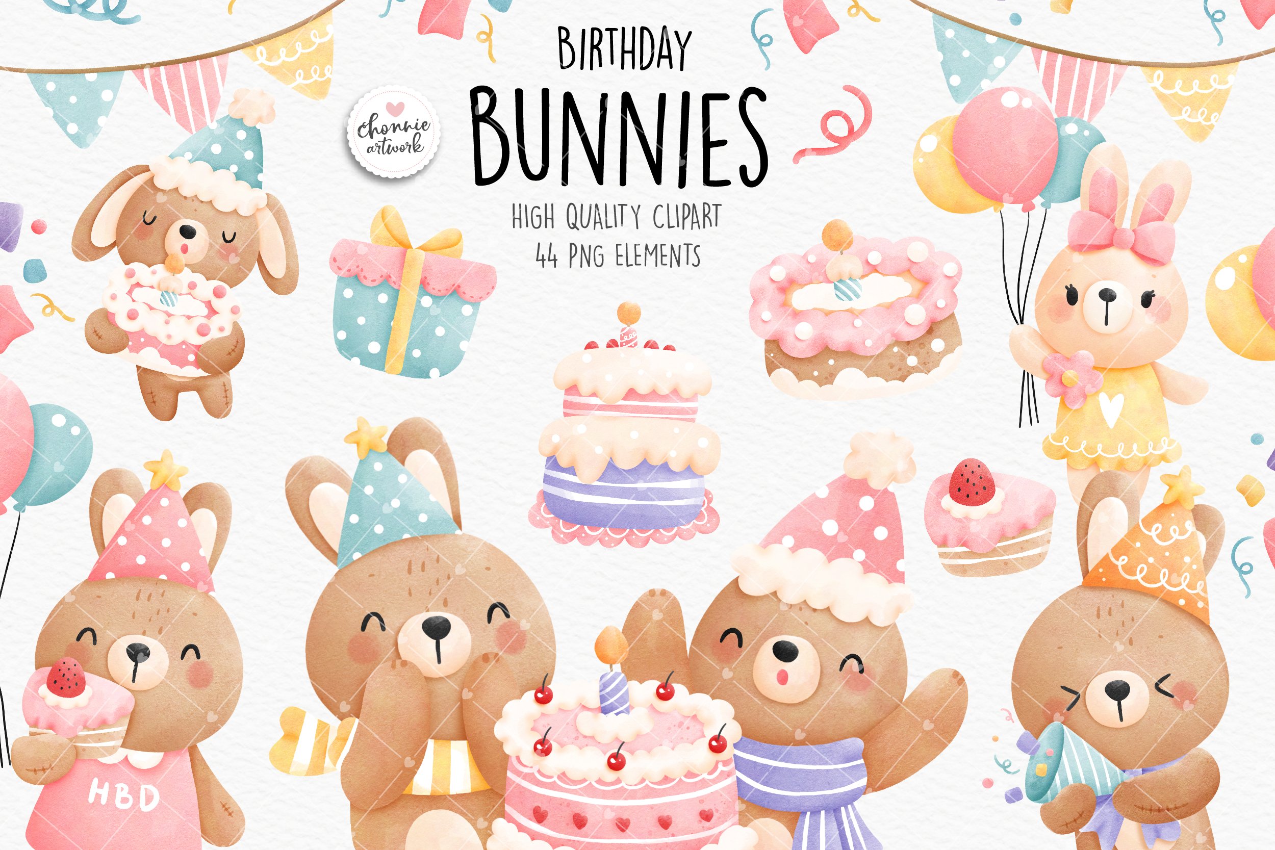 Birthday Bunny Clipart