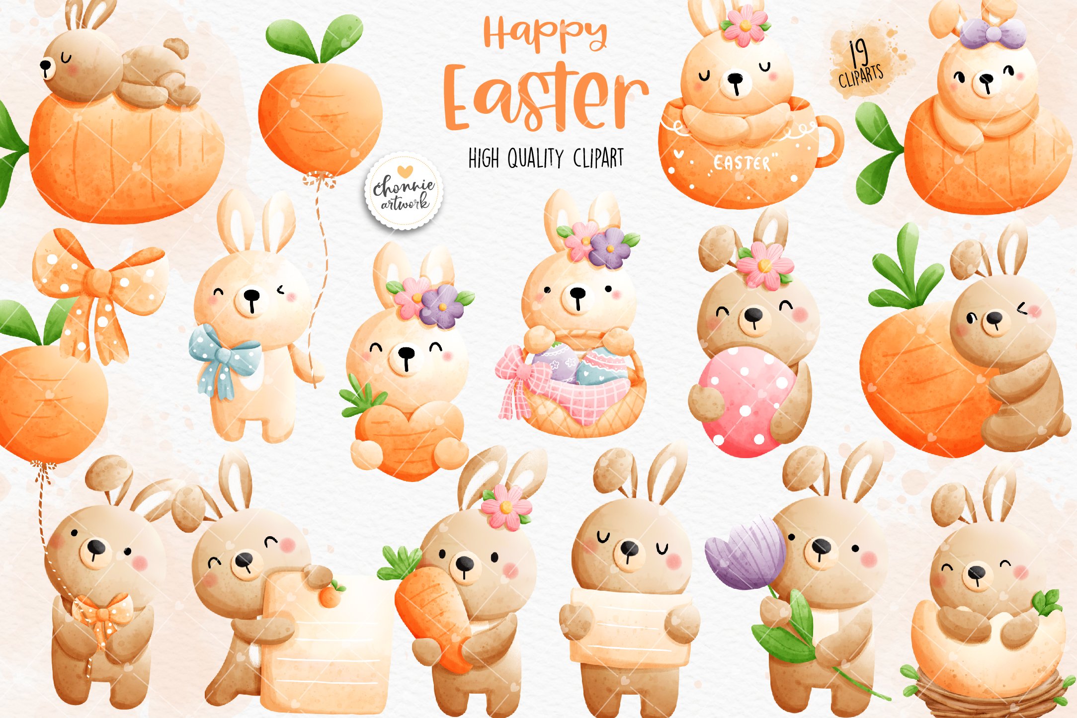 Easter Clipart, Easter Rabbit Clipart, Rabbit Clipart, Easte (1811499 ...