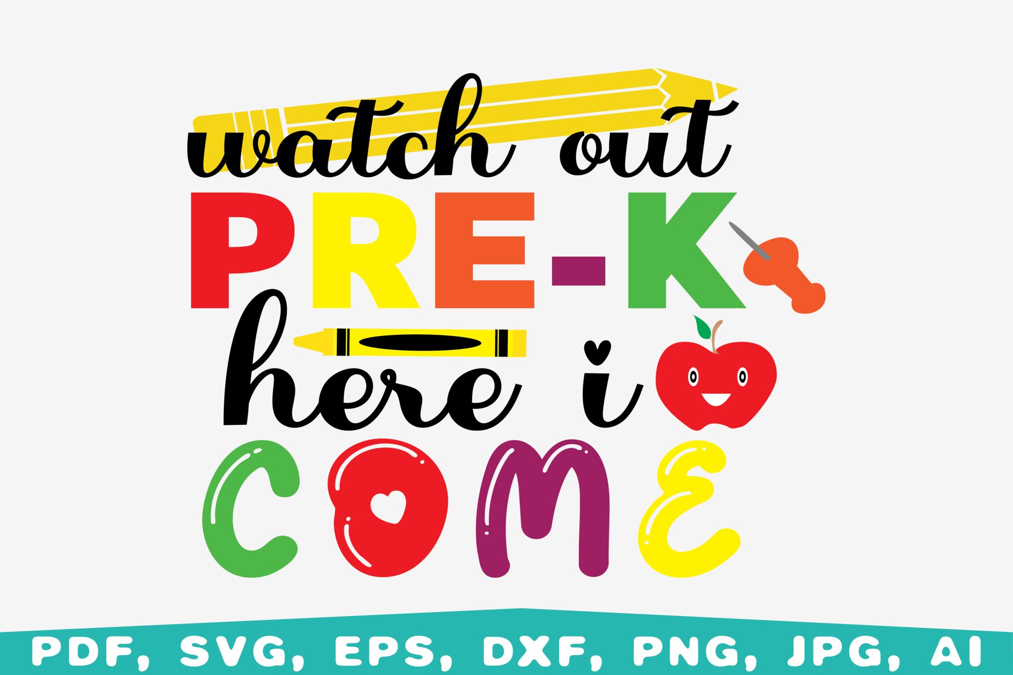 watch out pre-k here I come, Back to School SVG (2107736) | SVGs ...