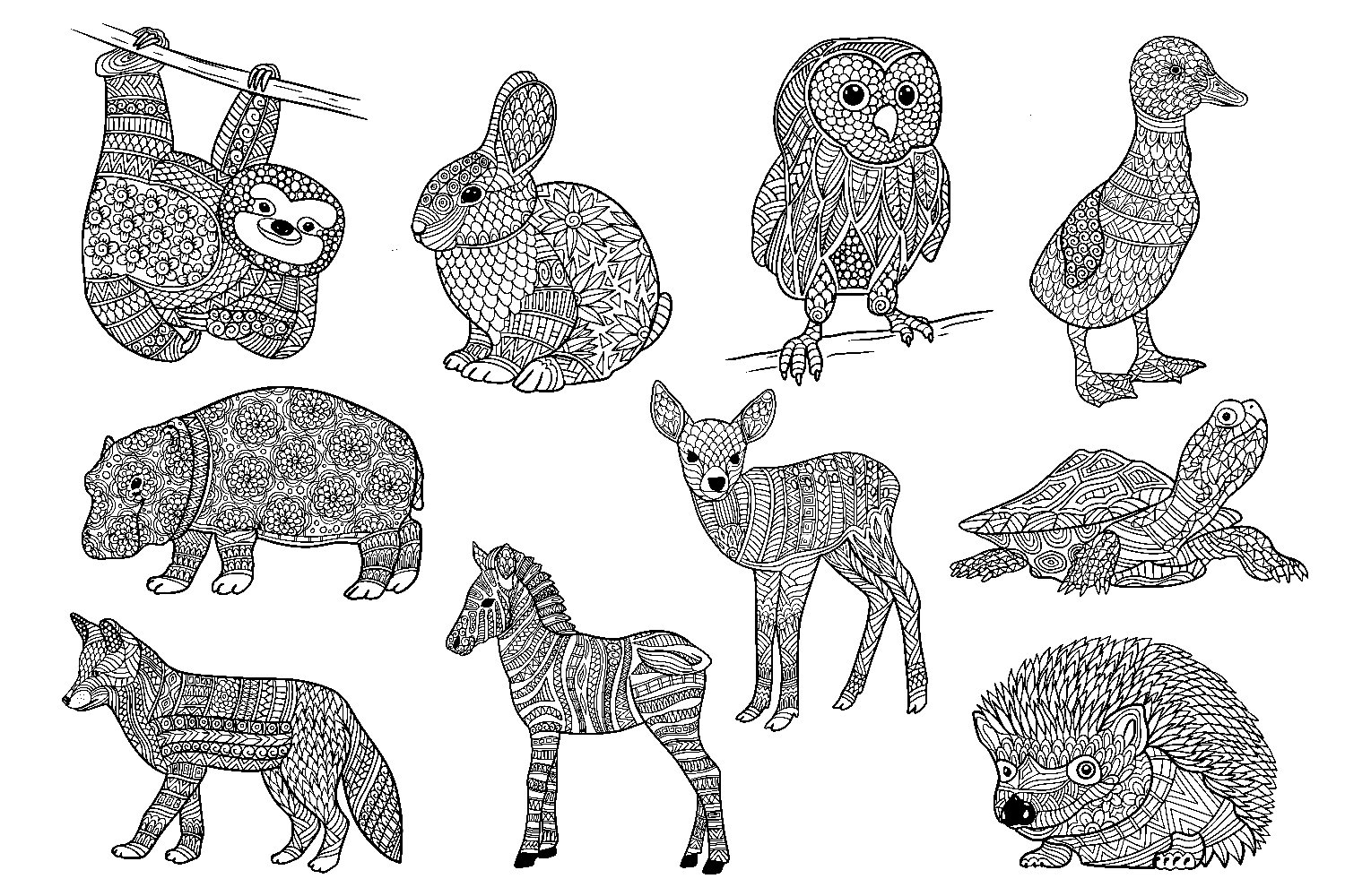 Zentangle Animal Coloring Pages 6bac