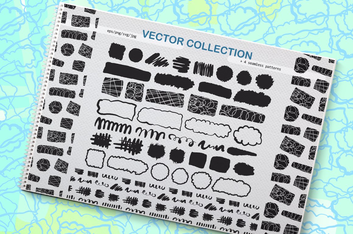 Vector collection. Brush. Patterns (1796848) | Elements | Design Bundles