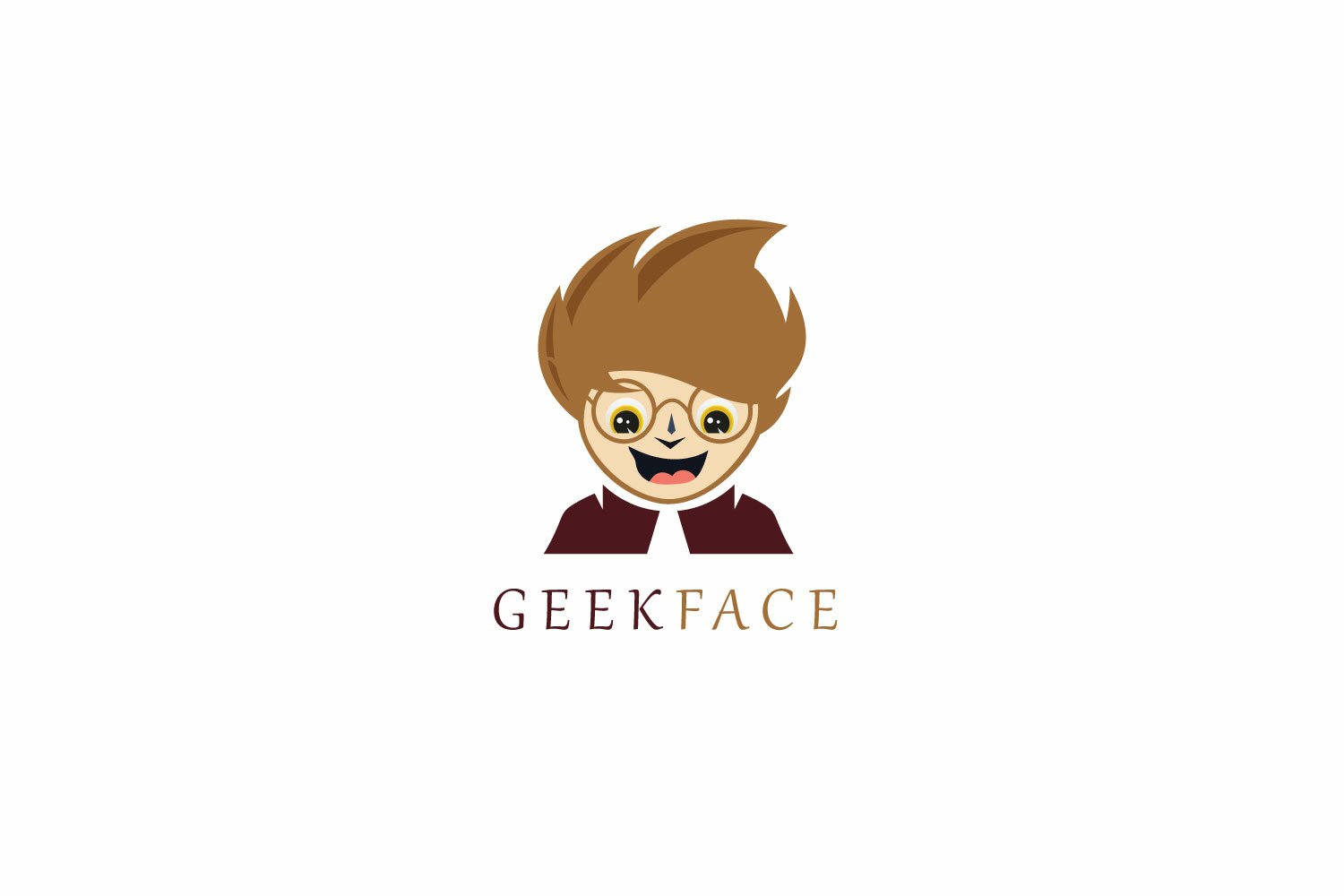 Geek logo template with a mascot illustration. Geek boy icon (1710795 ...