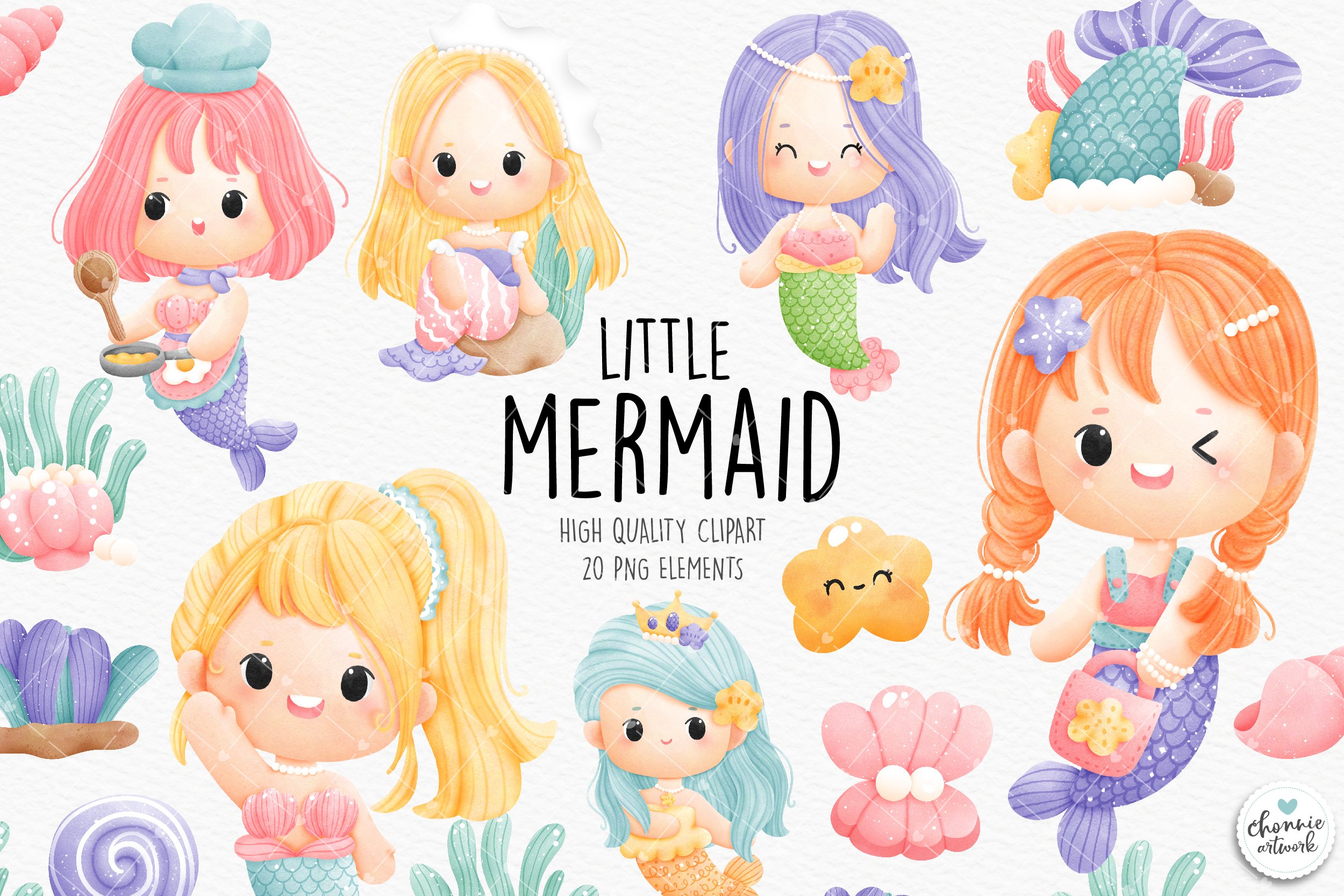Little Mermaid Clipart And Backgrounds