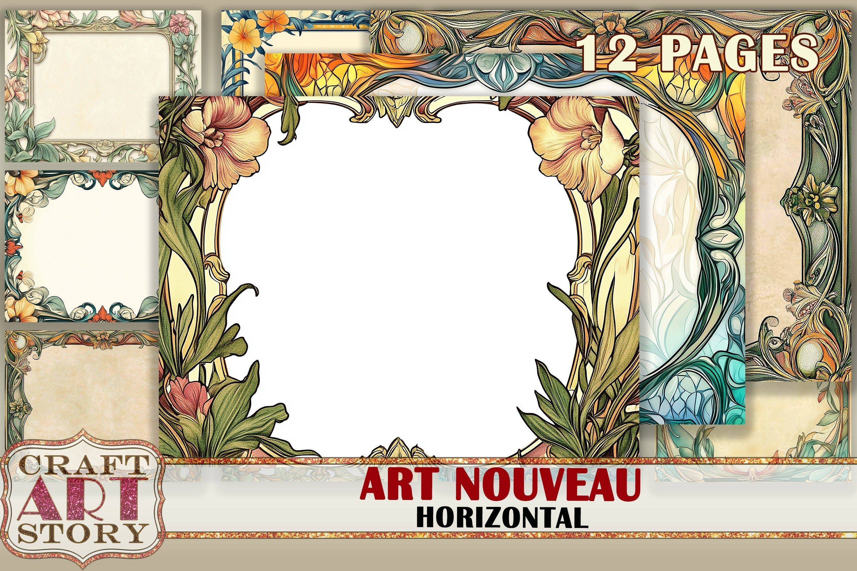 Art Nouveau Borders Horizontal
