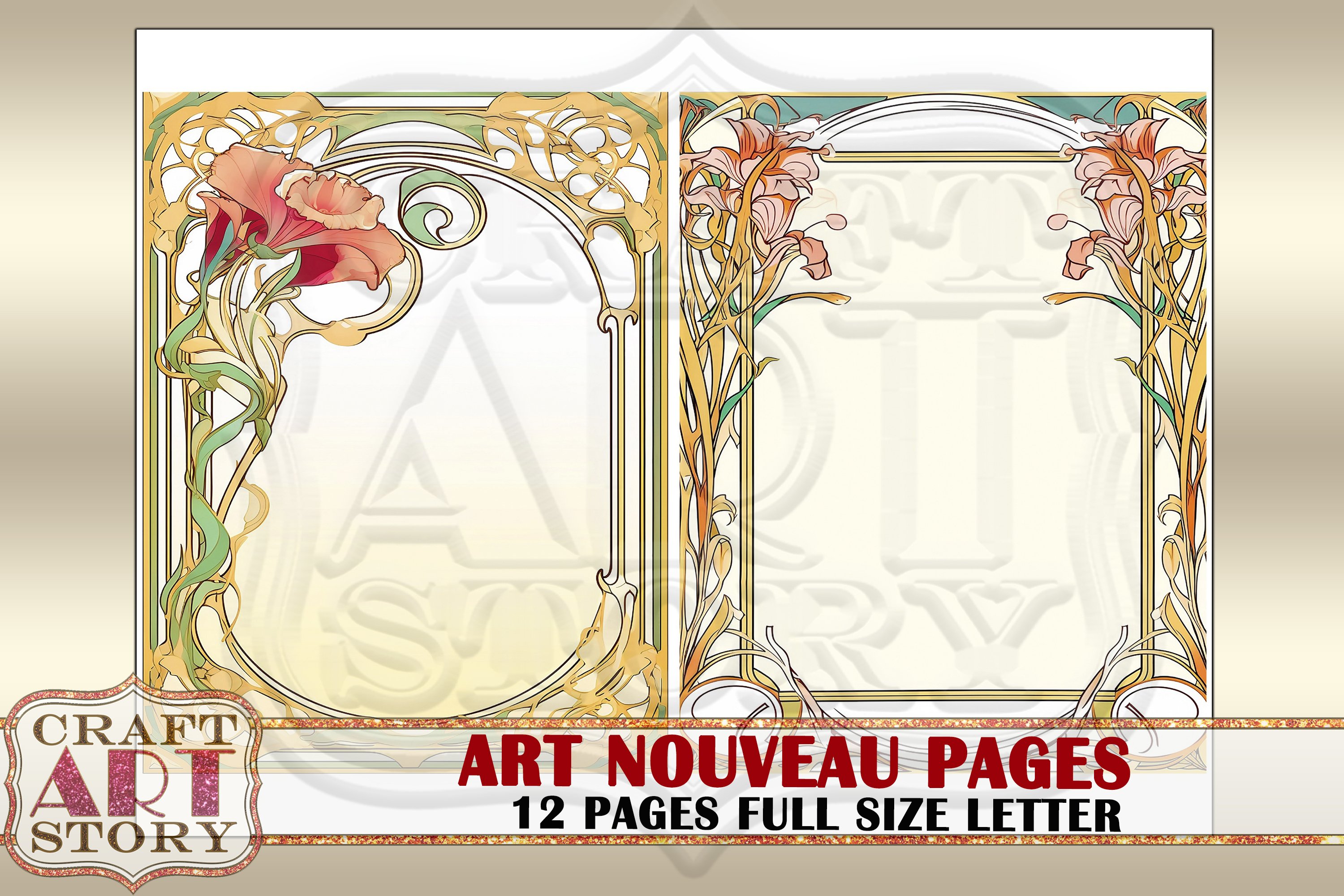 Art Nouveau Mucha Borders