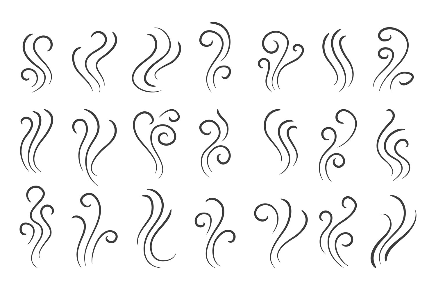 Doodle fire steam waves (1363204) | Illustrations | Design Bundles