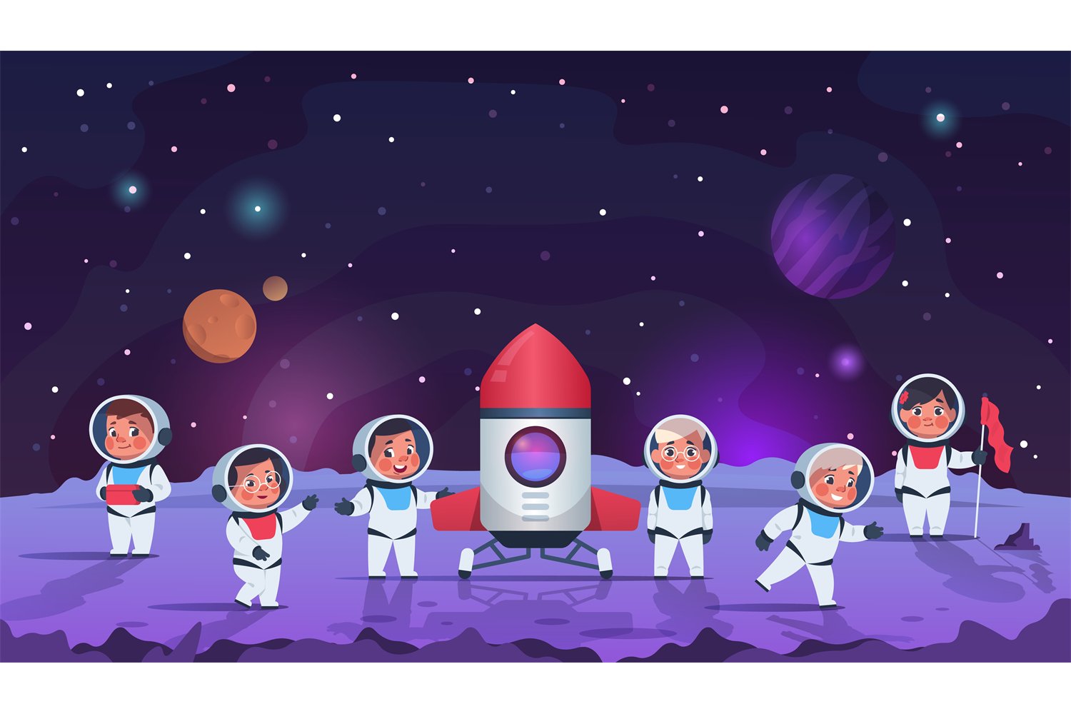 Animated Moving Astronauts