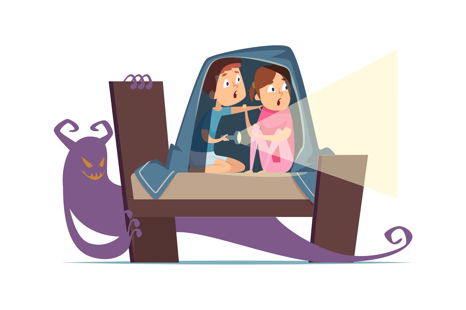 Frightened Children Cartoon