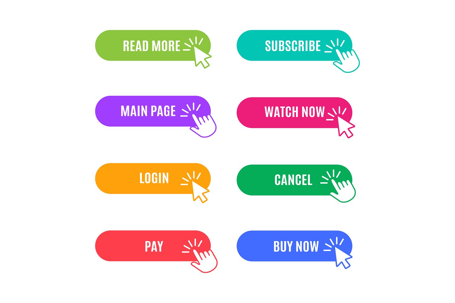 Trendy buttons for website shop (1363398) | Illustrations | Design Bundles