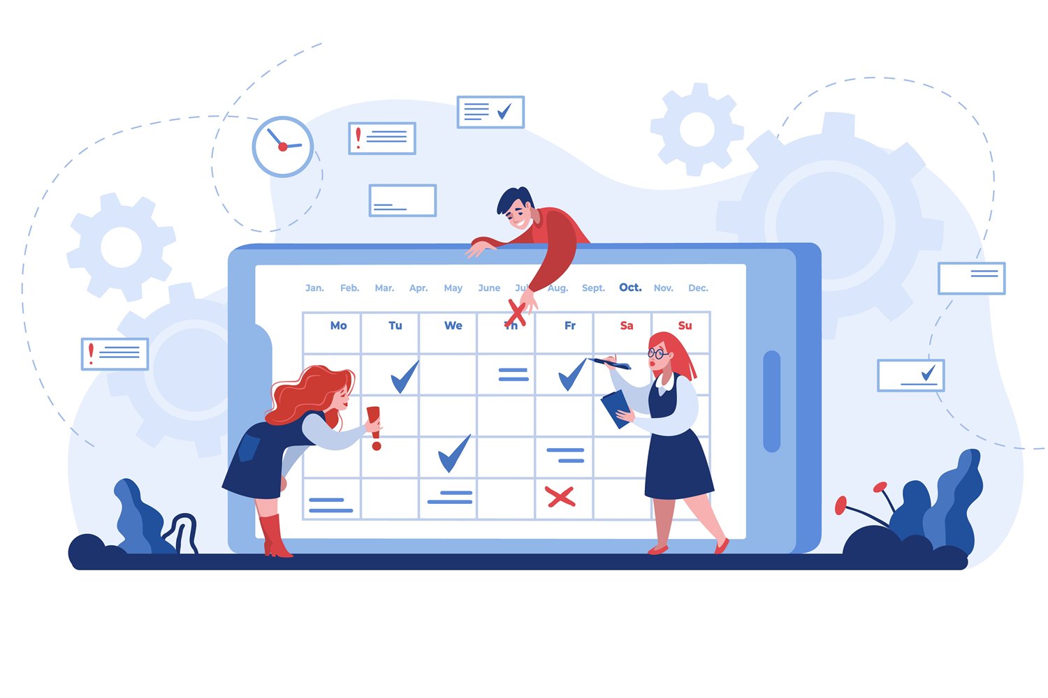 Animated Business People Working