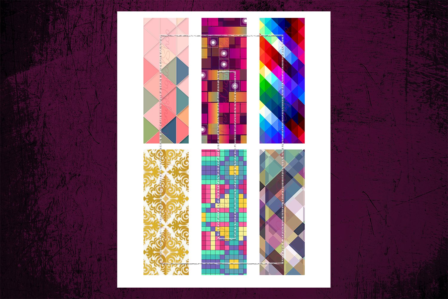 Digital Geometric Bookmarks,Printable Geometric,Geometric (218713 ...