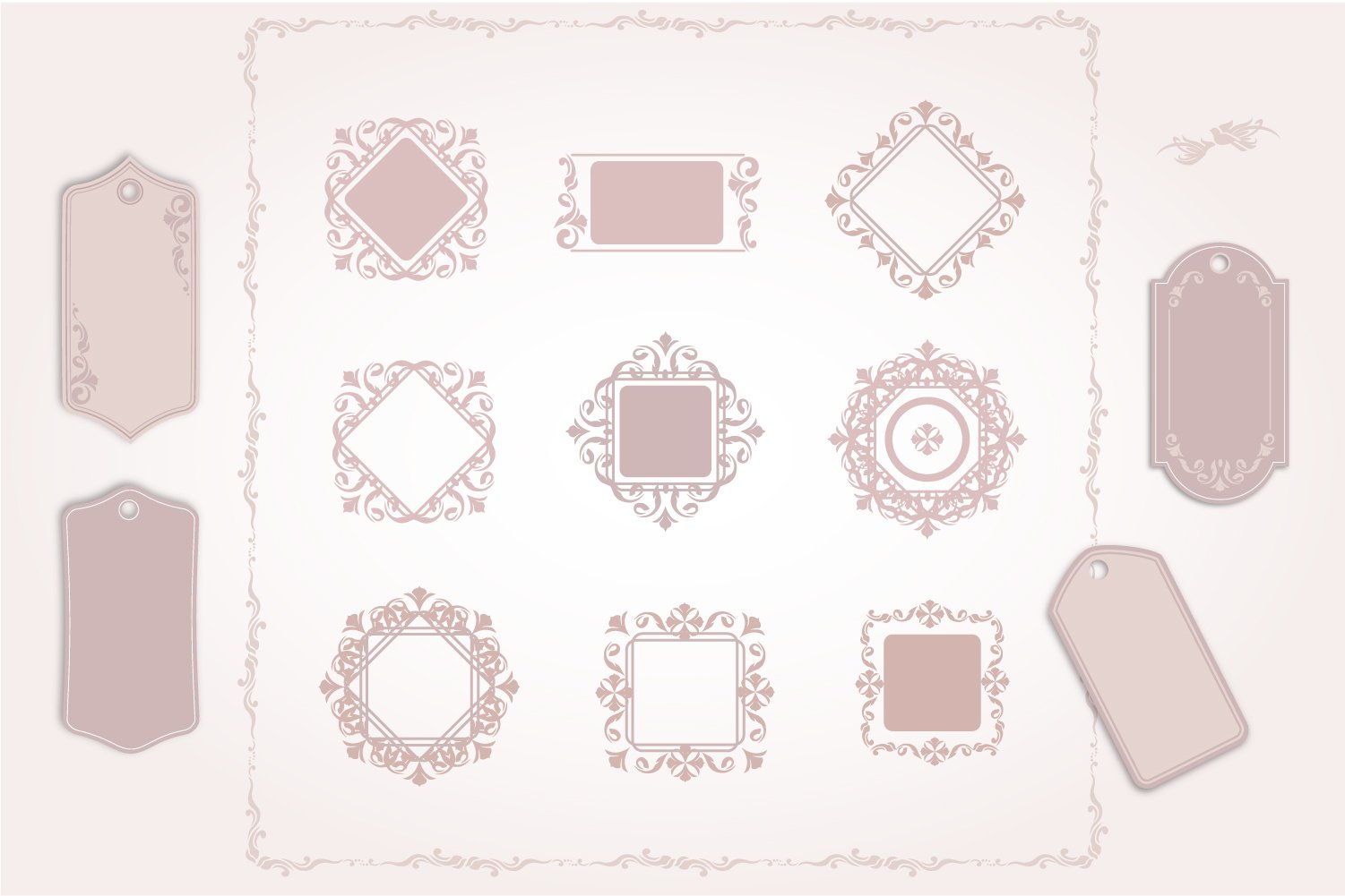 Vintage labels, frames and borders, Vector clip art set (218386 ...