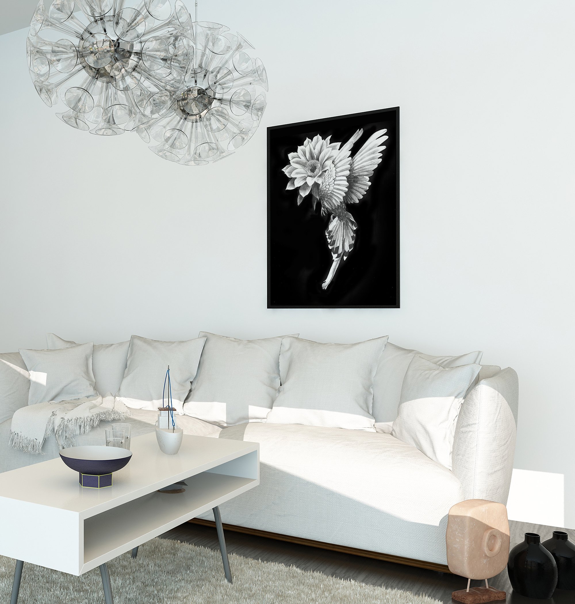 Printable Wall Art Parrot and Flower, Pencil Illustration (542536 ...