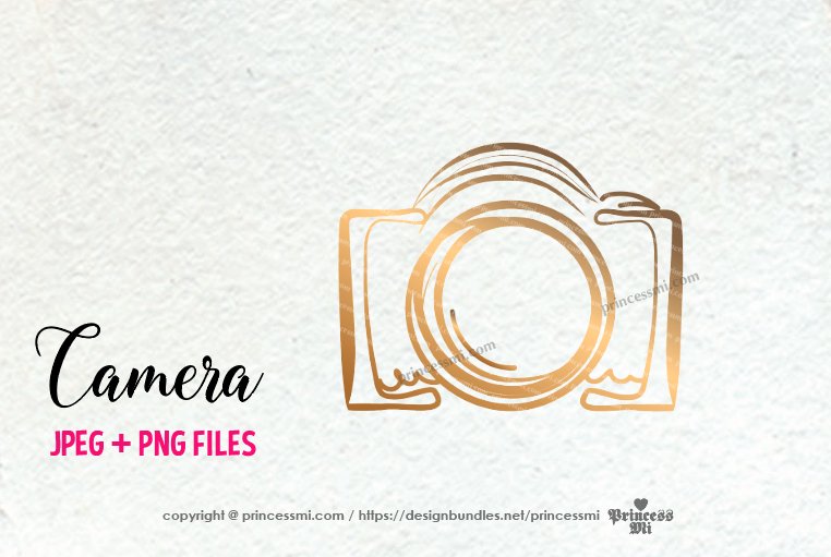 whimsical gold camera illustration (2086623)