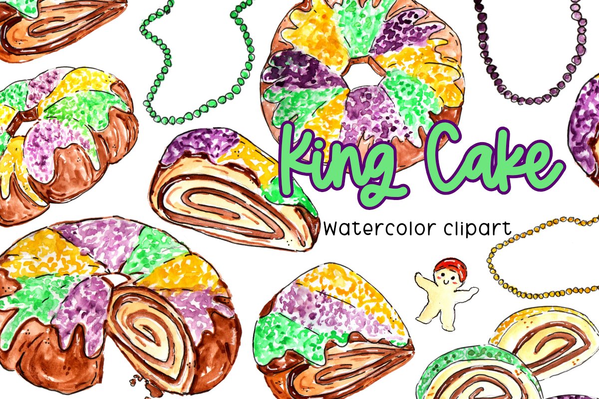 King Cake Clip Art Mard Gras Alligator Clipart | Mardi Gras King Cake