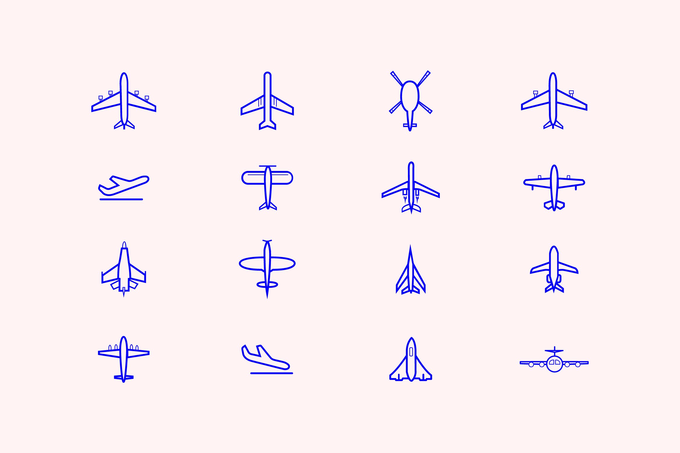 Aviation Blue Icons