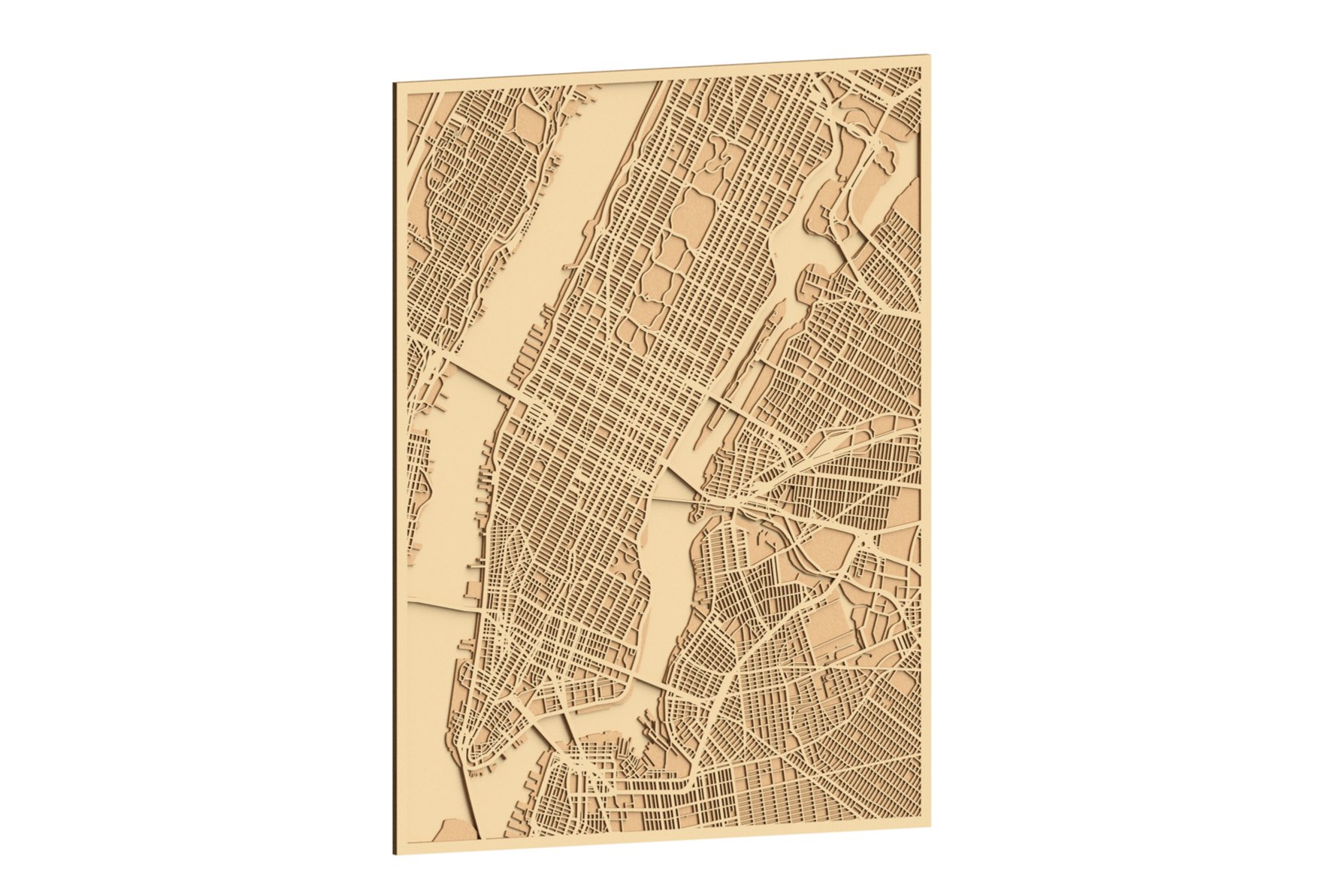 Laser cut files for New York City Map Extended (784547) | Patterns ...