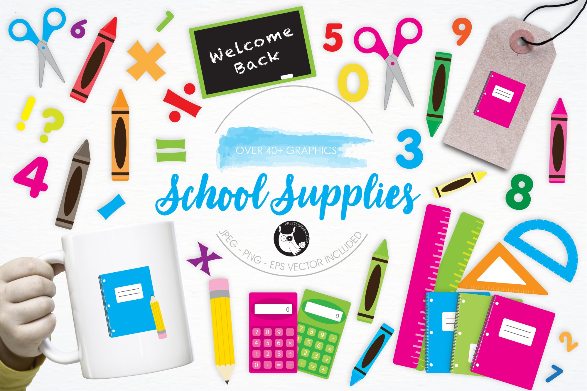 School Supplies graphics and illustrations (17808) | Illustrations ...