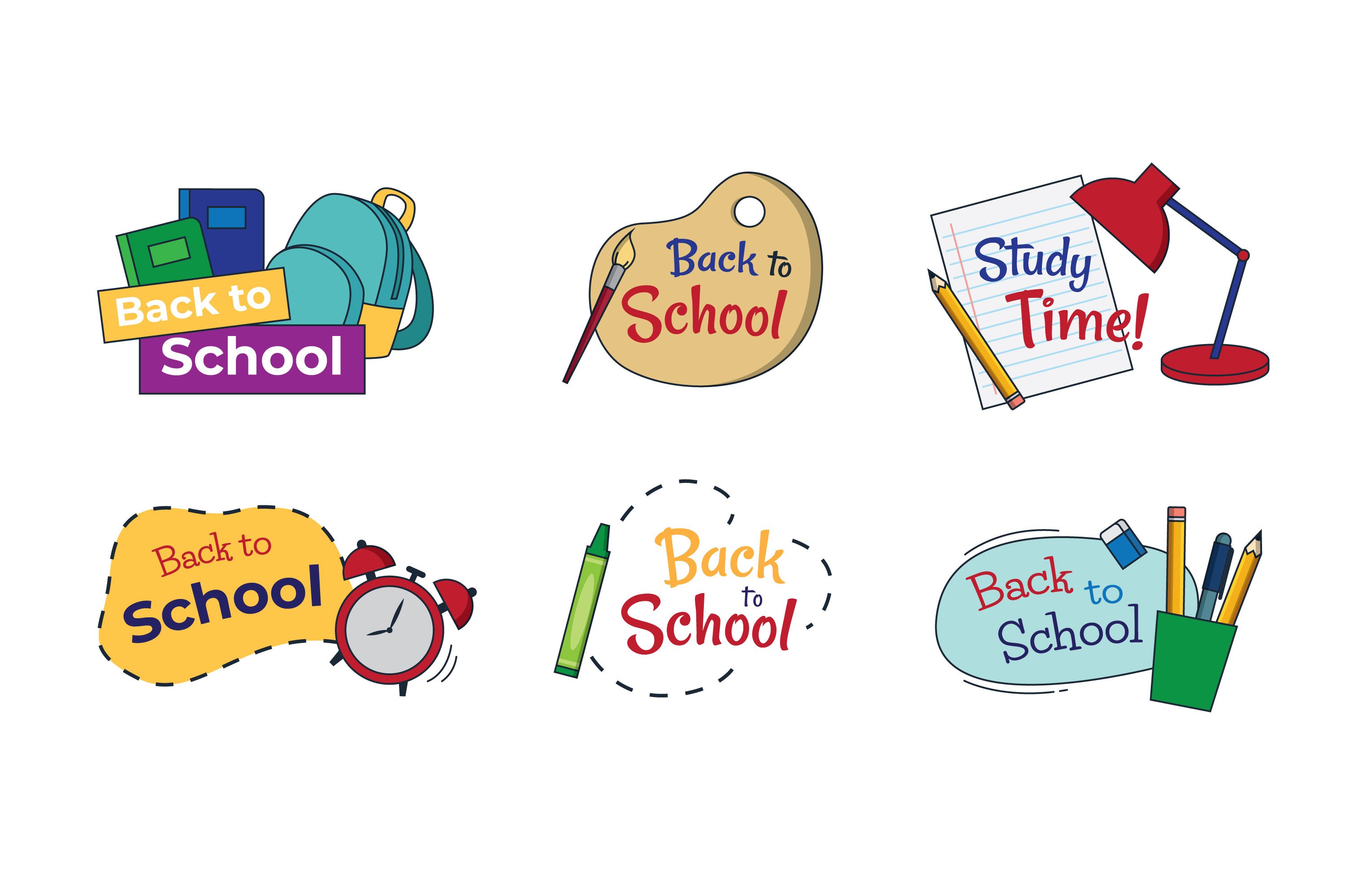 Hand Drawn Back to School Badges