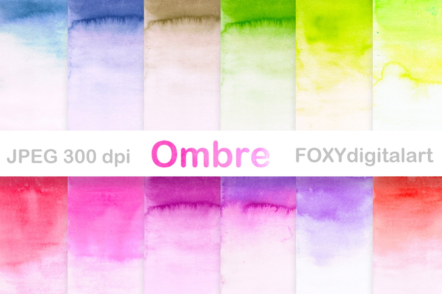 Watercolor ombre background ombre digital papers scrapbook (273795 ...