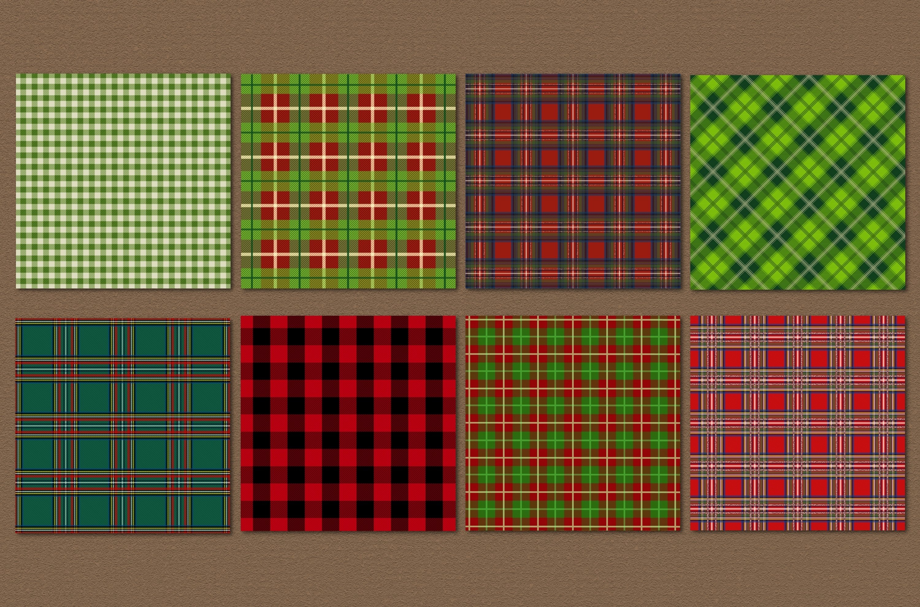 Christmas plaid backgrounds (362677) | Scrapbooking | Design Bundles