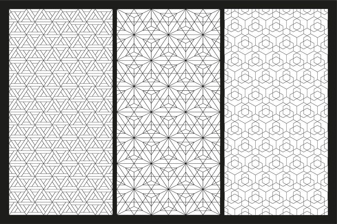 Vector seamless geometric patterns (224824) | Patterns | Design Bundles