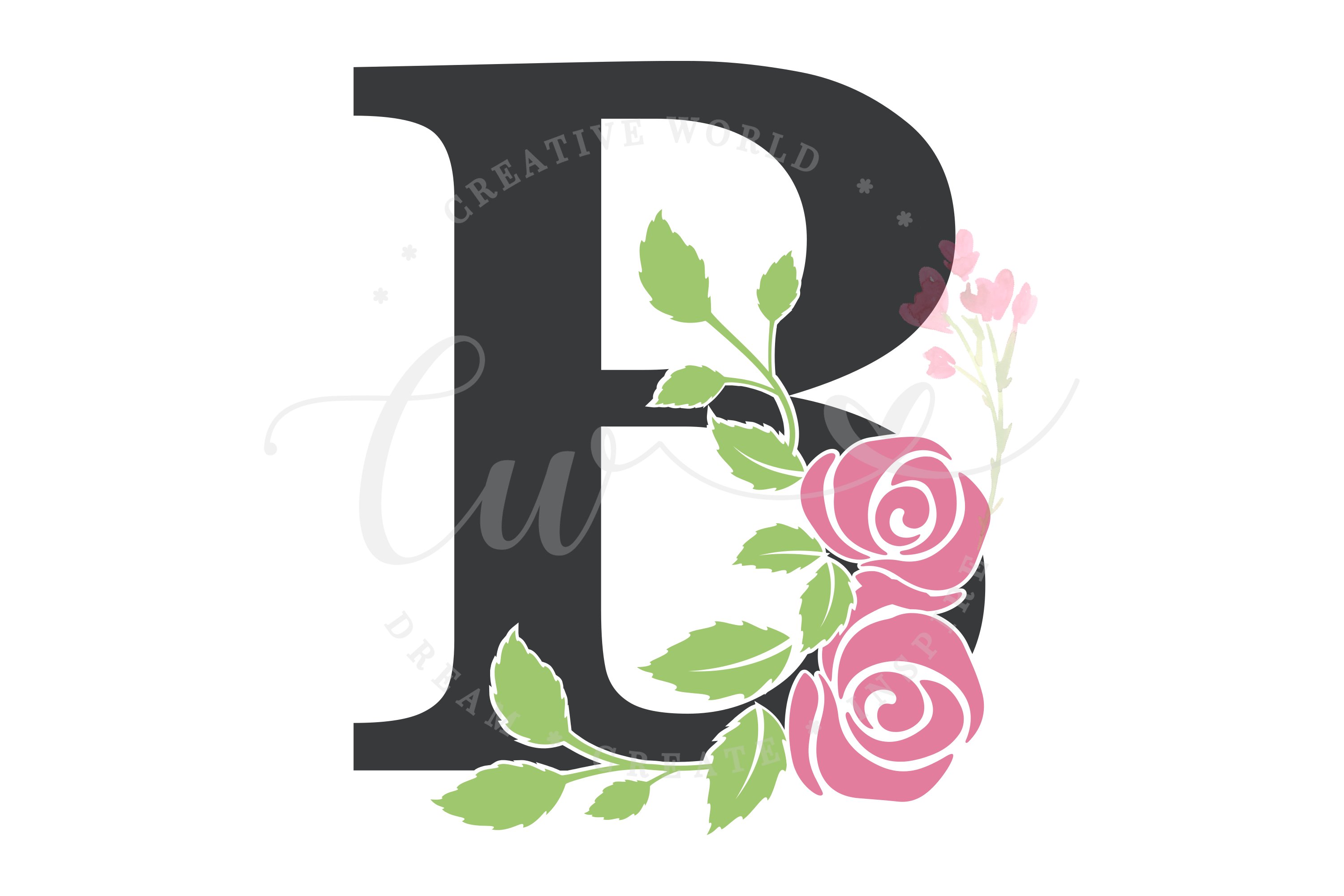 Letter B Rose Floral Alphabet SVG | Flower Alphabet SVG (578755) | SVGs ...