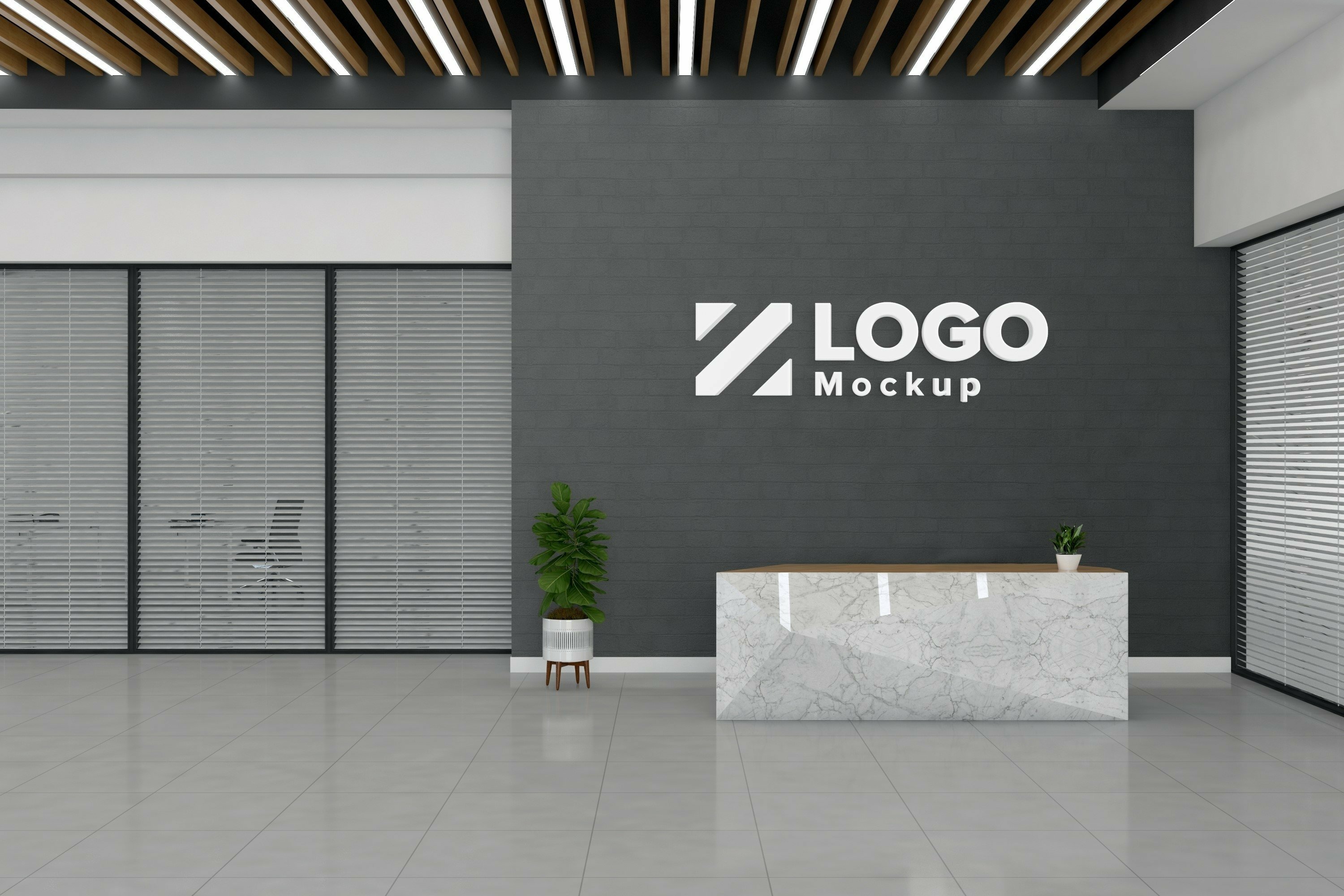 Office or Hotel Reception Logo Mockup Front View (1755883) | Branding ...