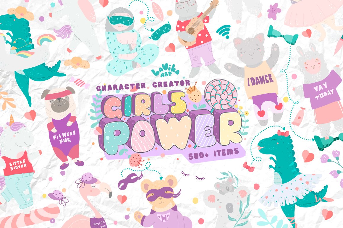 Character creator - Girls power (328532) | Illustrations | Design Bundles