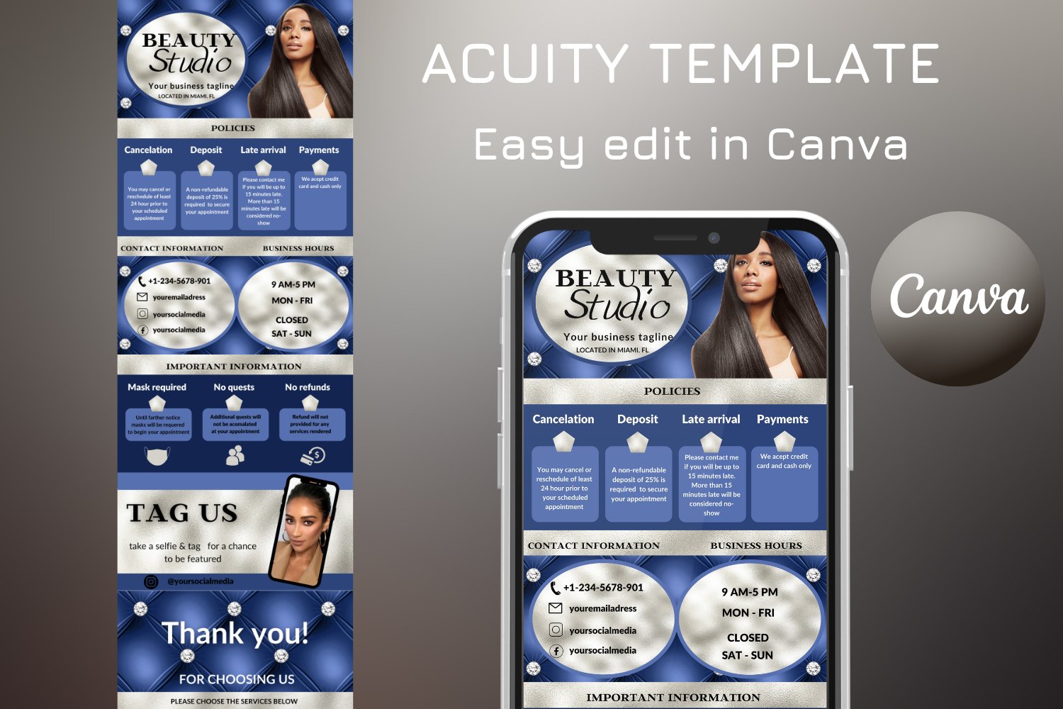Acuity template Dark Blue, Acuity site design royal blue
