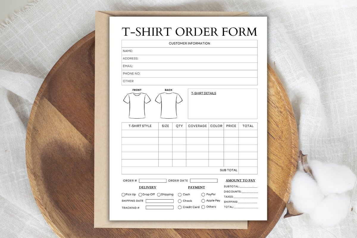 T Shirt Order Form Template Google Docs