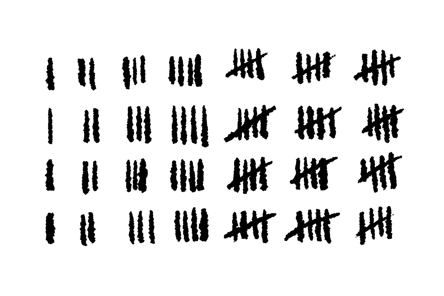 Tally Marks Font Tally Mark Count Icon Stick Black Line 54328363