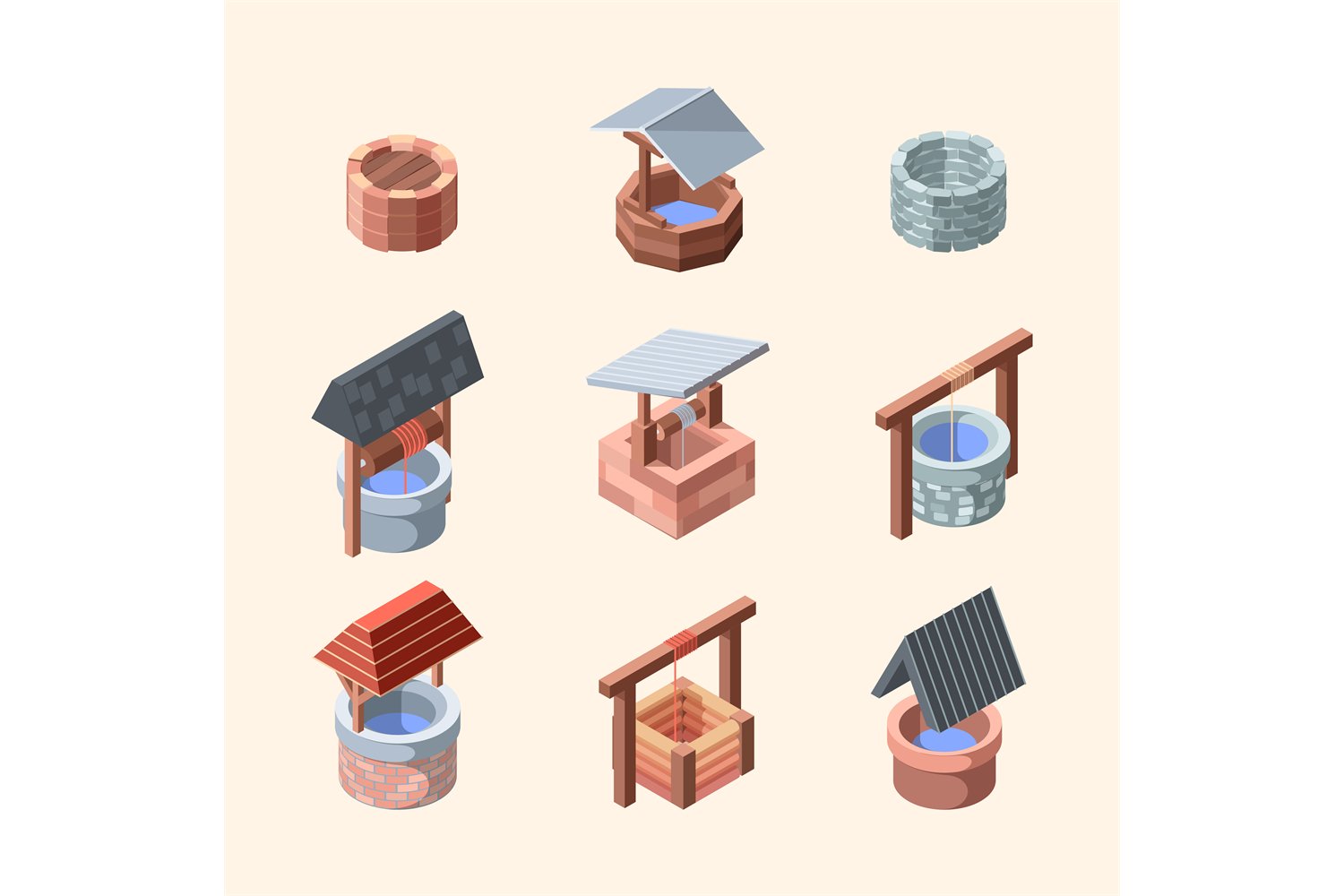 Water well. Outdoor decoration well from bricks and old ston (1803233 ...