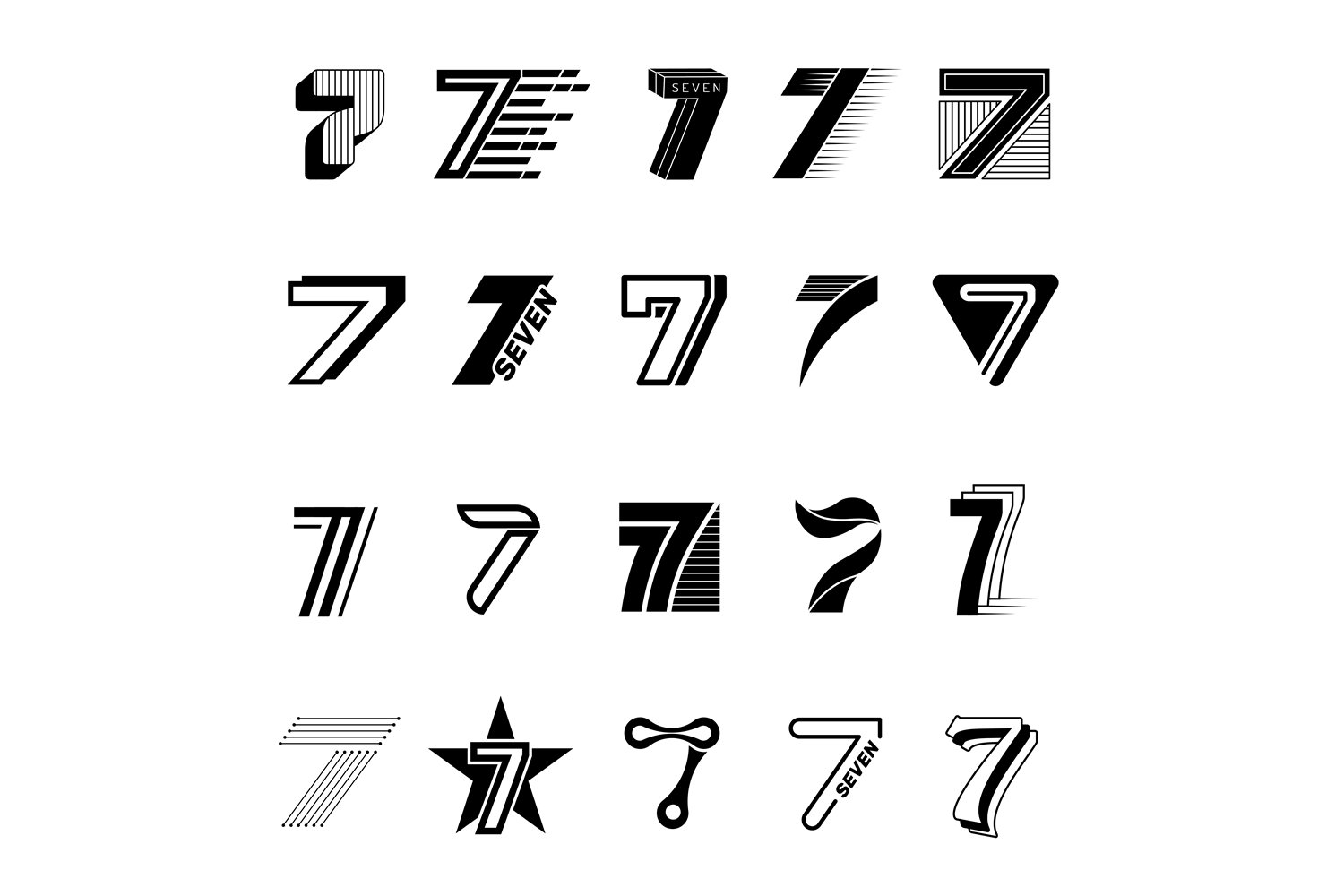Seven logo. Business graphic templates of alphabet letters n (1803290 ...
