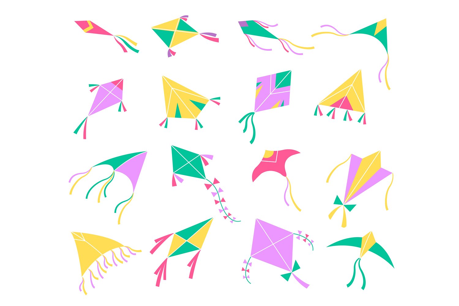 Flying kites. Different shapes colors air toys, Basant Panch (1423491 ...