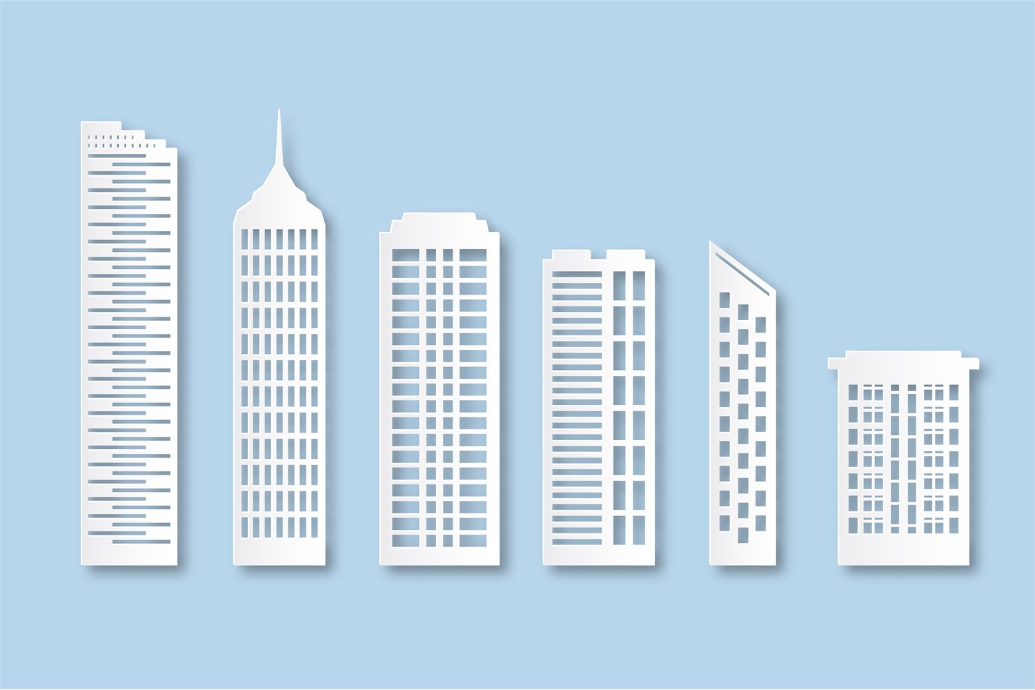 Origami city houses. Paper buildings with windows. Cardboard (1455056 ...