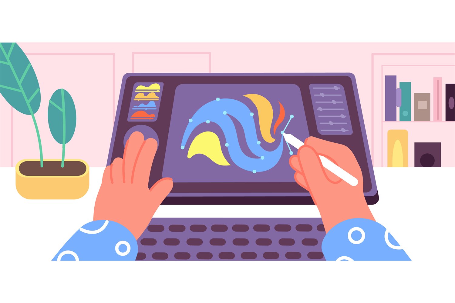 Animation process. Computer graphic screen, animator artist (1780428 ...