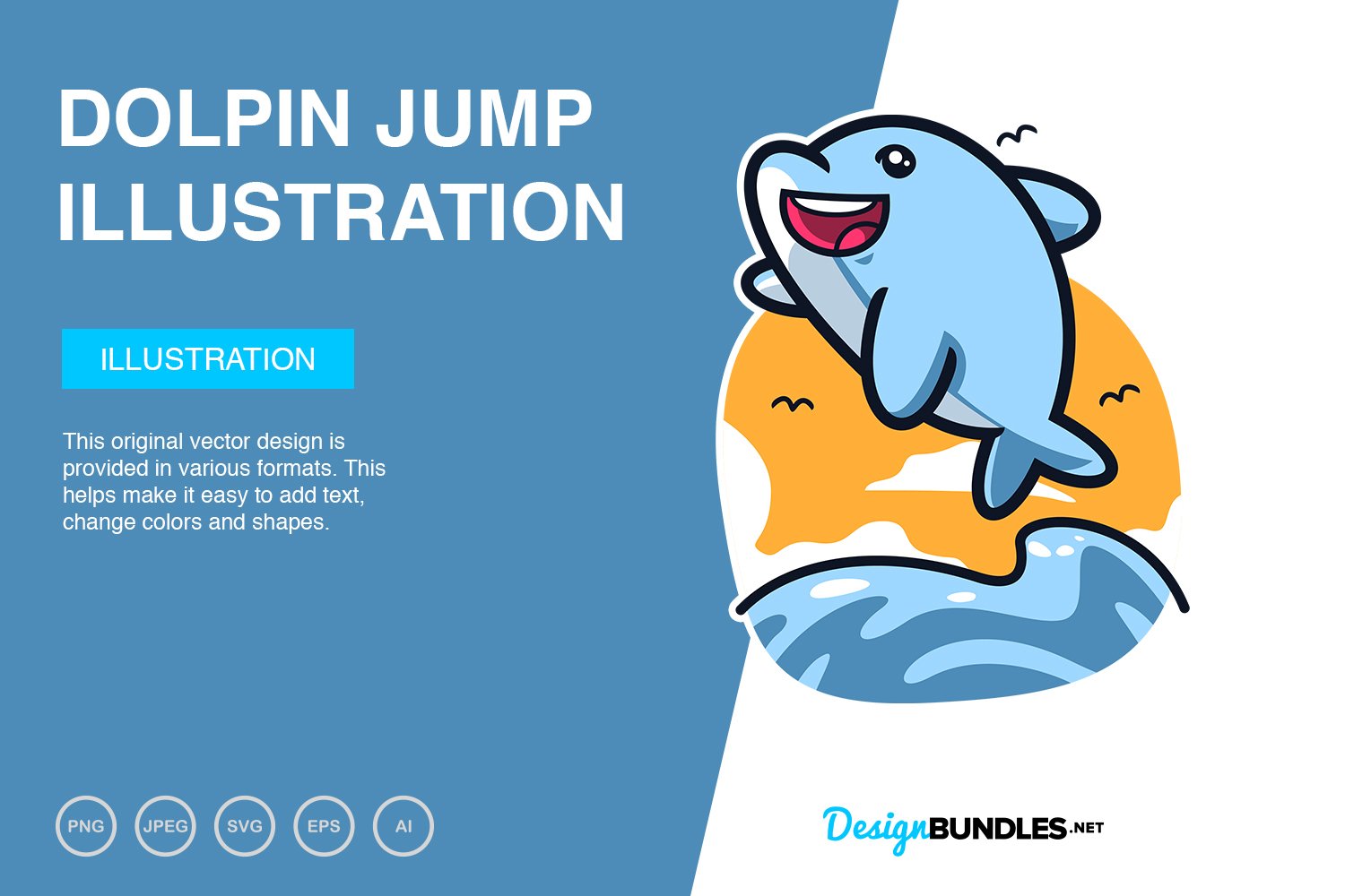 Dolphin Jump Vector Illustration