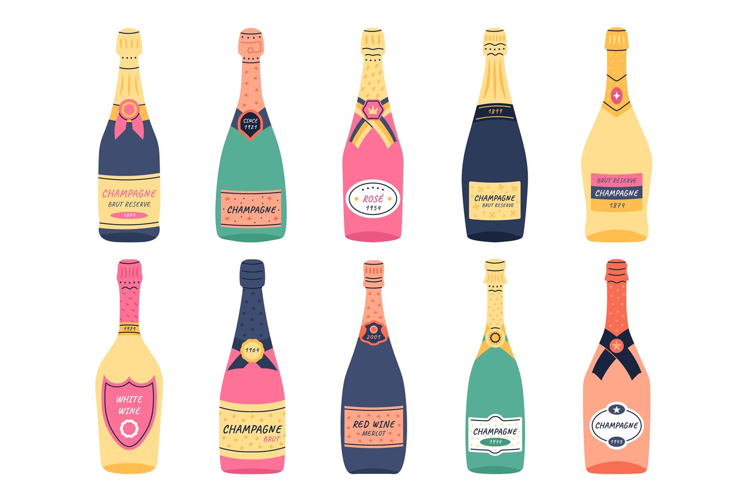 Pink Champagne Cartoon