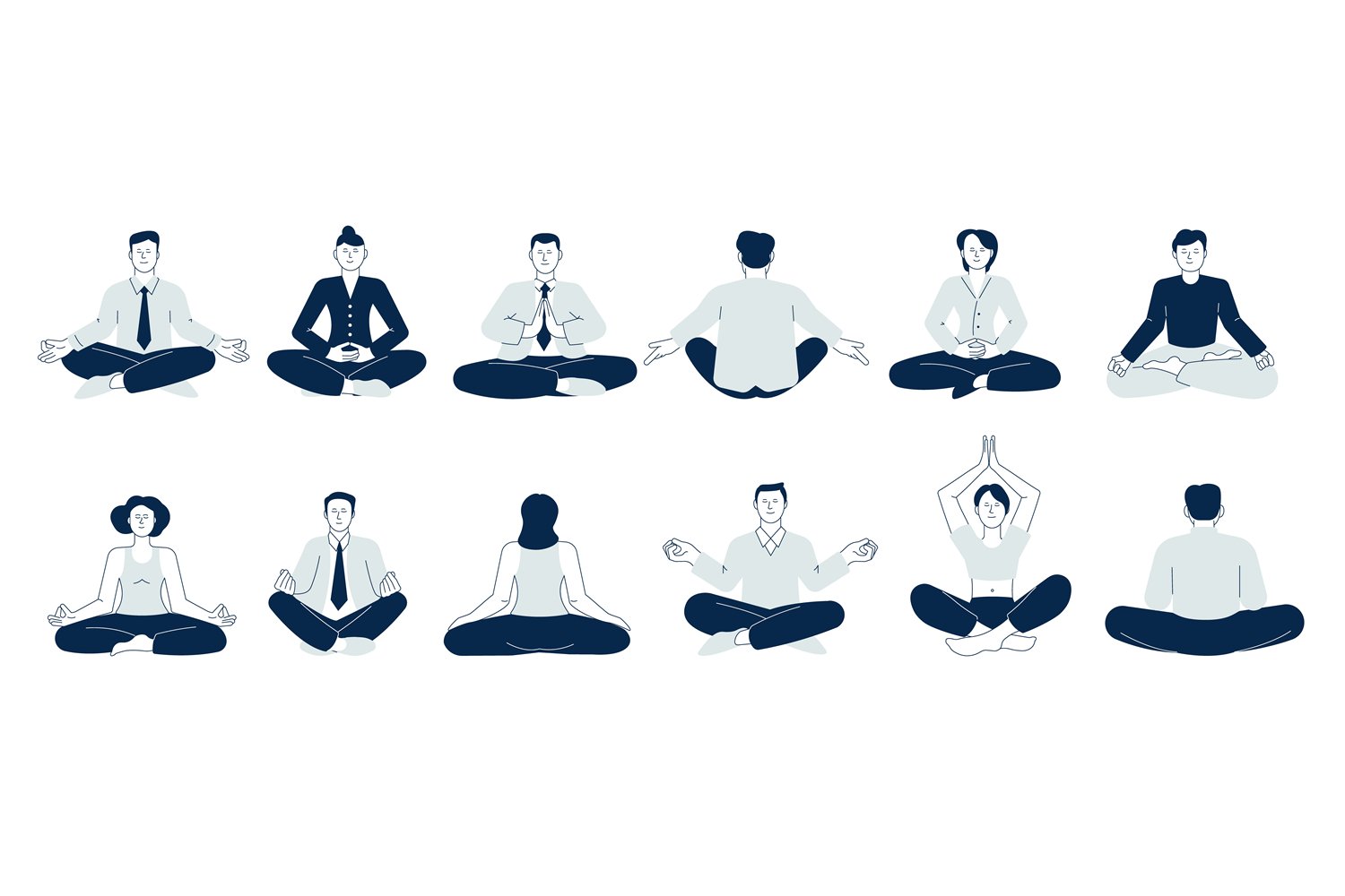 Calm People Meditating