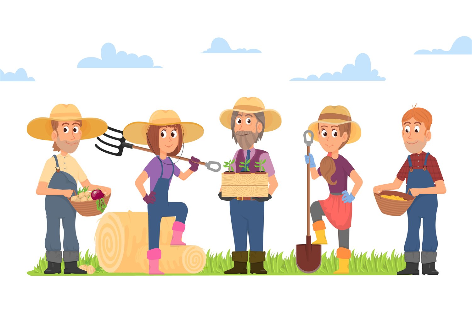 Group Of Farmers Clipart