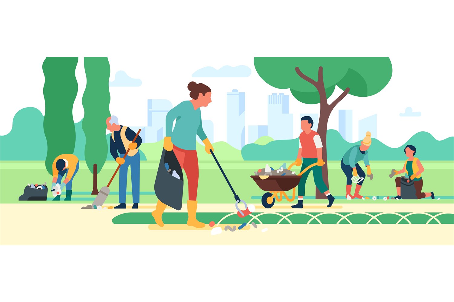 People Cleaning The Park