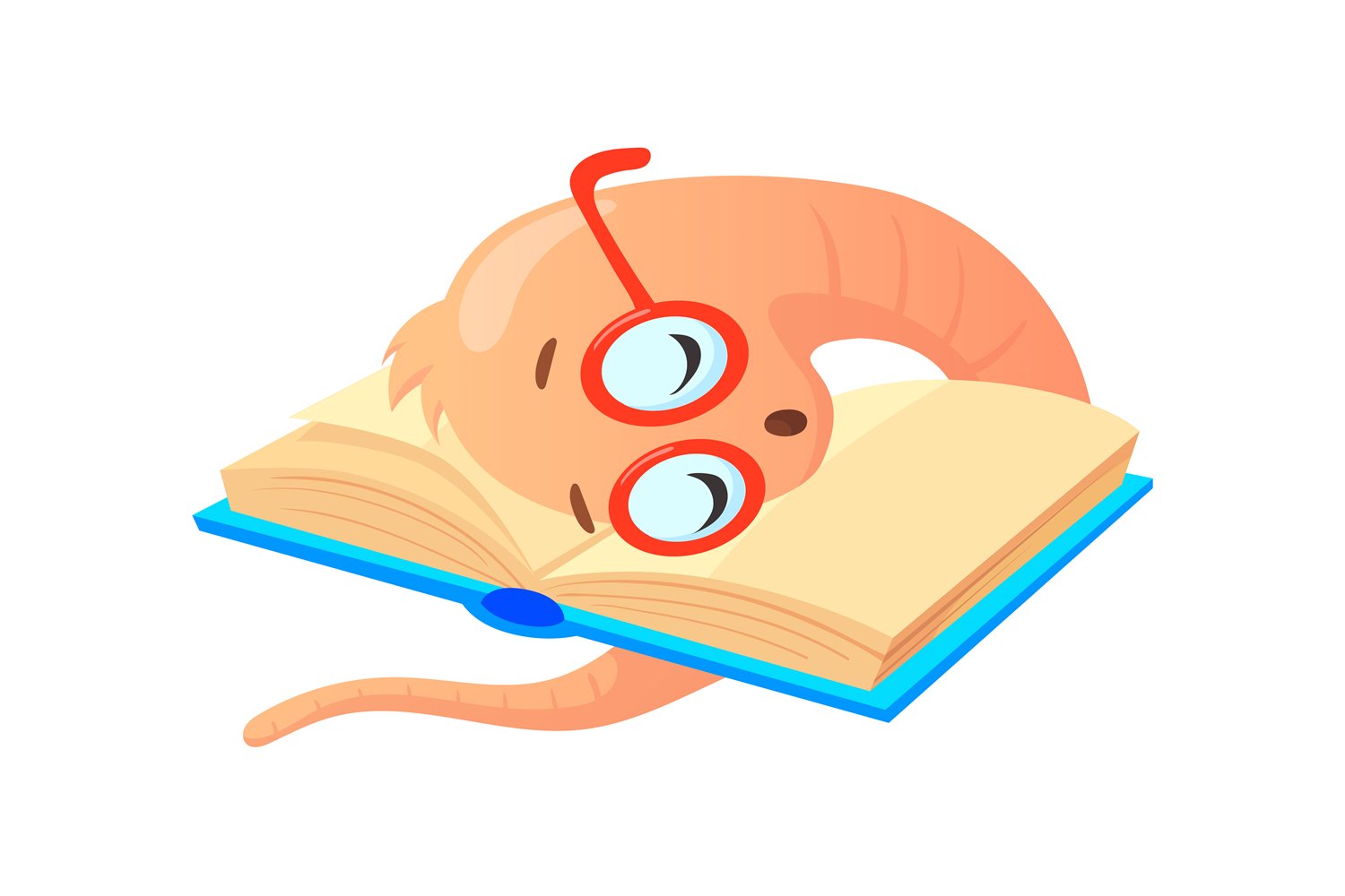 Cartoon Bookworm