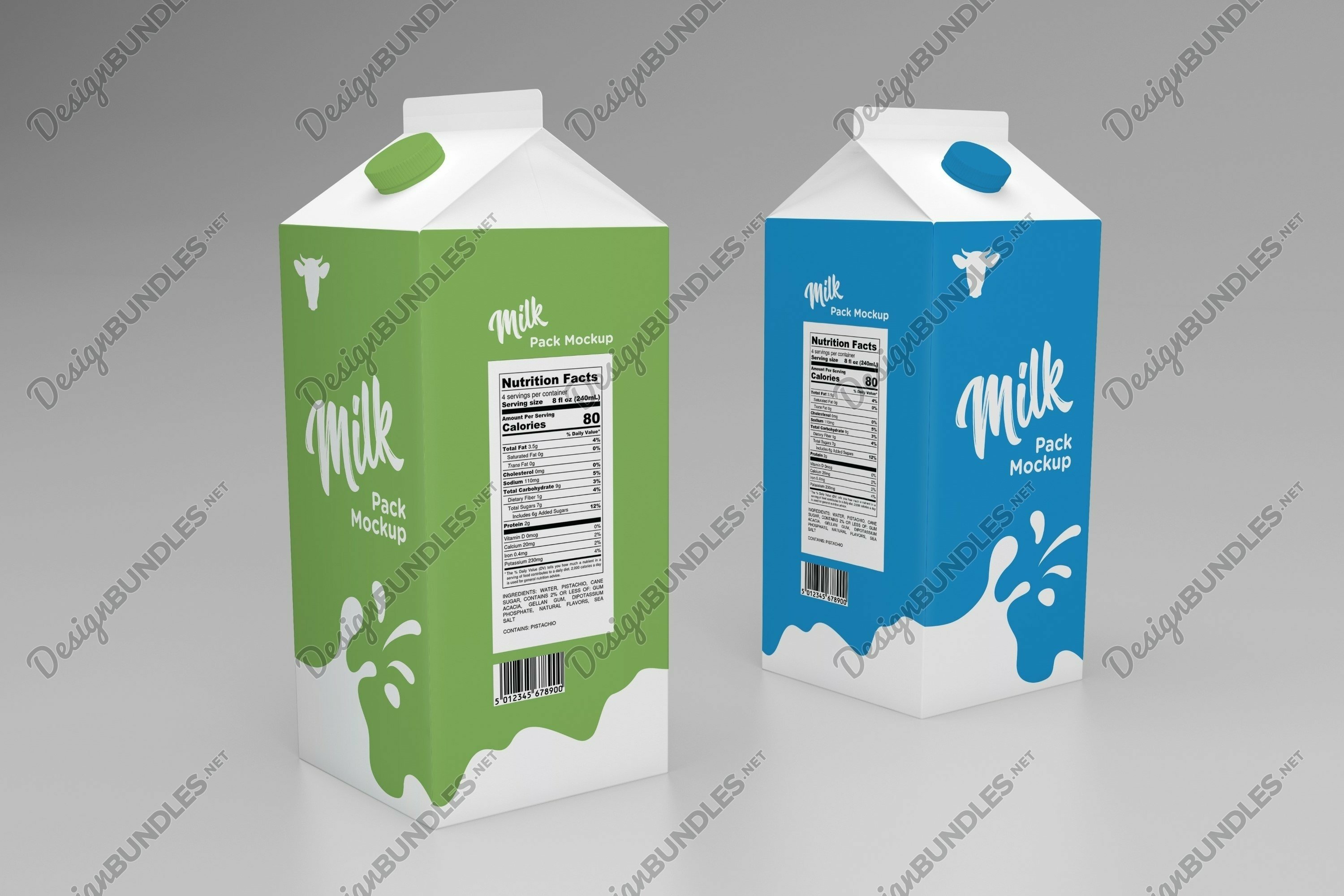 Milk Pack Packaging Mockup (1460964) | Craft Mockups | Design Bundles